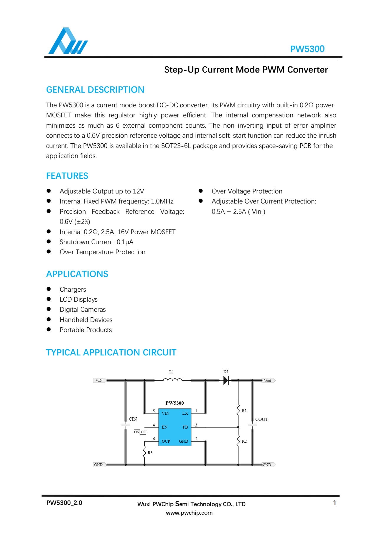 PW5300 - DC-DC Boost升压 - Wuxi PWChip Semi Technology CO., LTD 无锡市平芯微半导体 ...