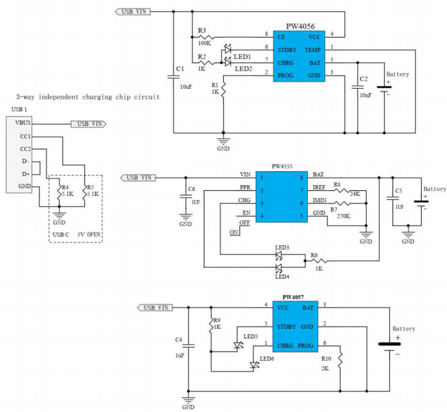 USB C input, integrated OVP overvoltage protection lithium battery ...