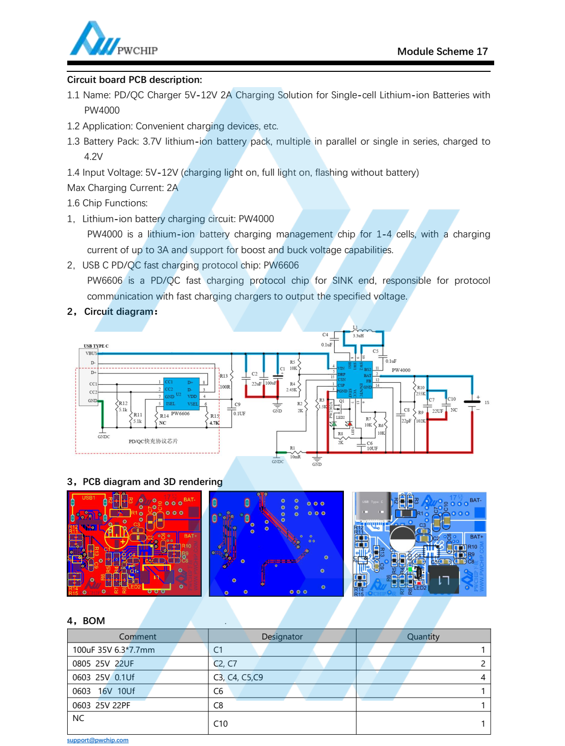 PD/QC Charger 5V-12V 2A Charging Solution for Single-cell Lithium-ion Batteries with PW4000 ...