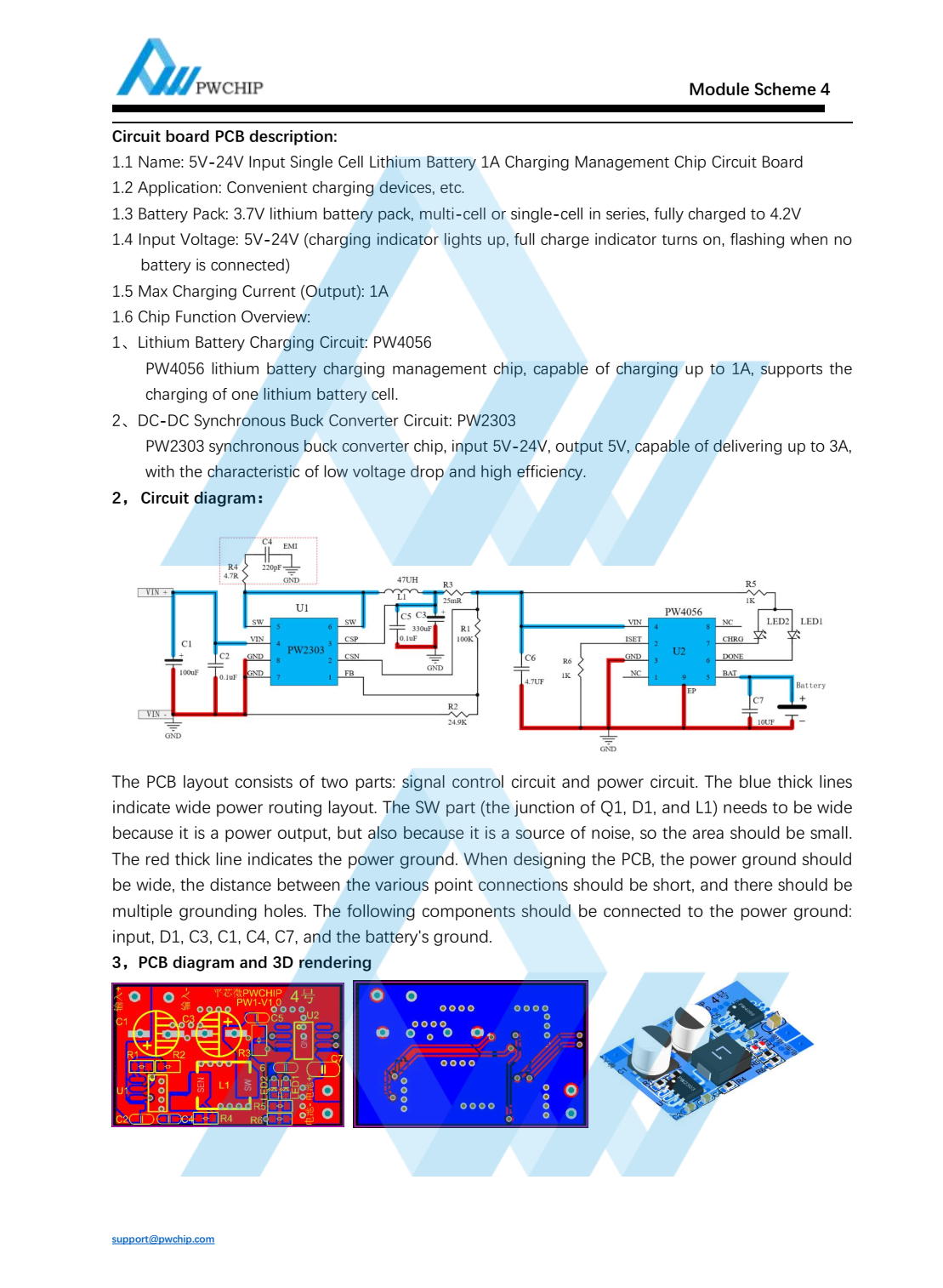 5V-24V Input Single Cell Lithium Battery 1A Charging Management Chip Circuit Board-Module 4 ...